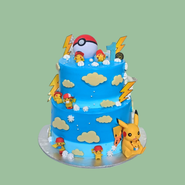 Halal-Certified Two-Tier Pika Town Celebration Cake - Piece Of Cake