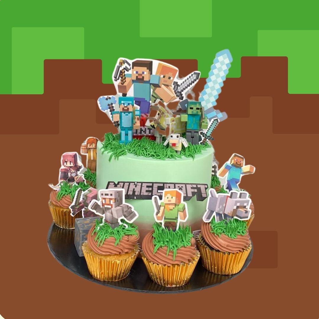 Halal-Certified Minecraft Warzone Cupcake Set - Piece Of Cake