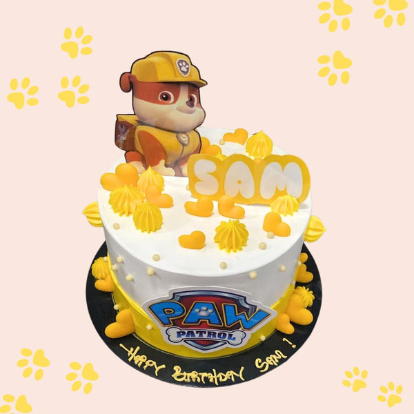 Halal-Certified Paw Patrol Rubble Cake - Piece Of Cake