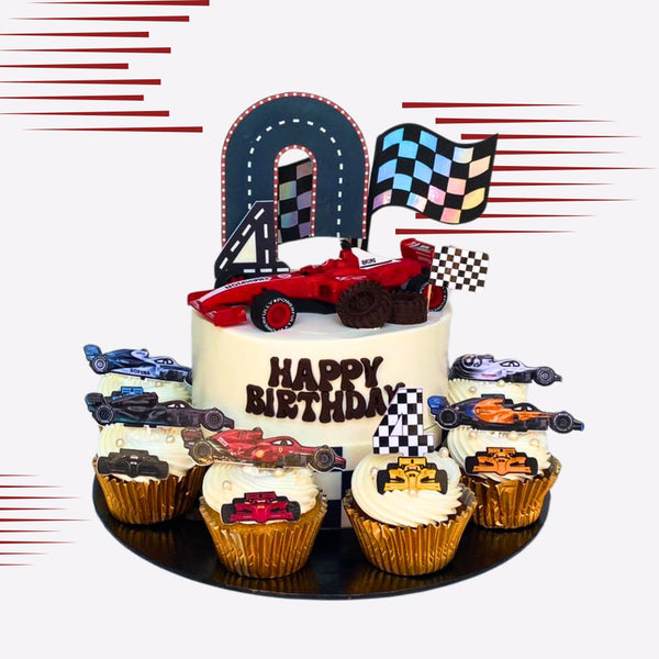 Halal-Certified Speedway Showdown Cupcake Set - Piece Of Cake