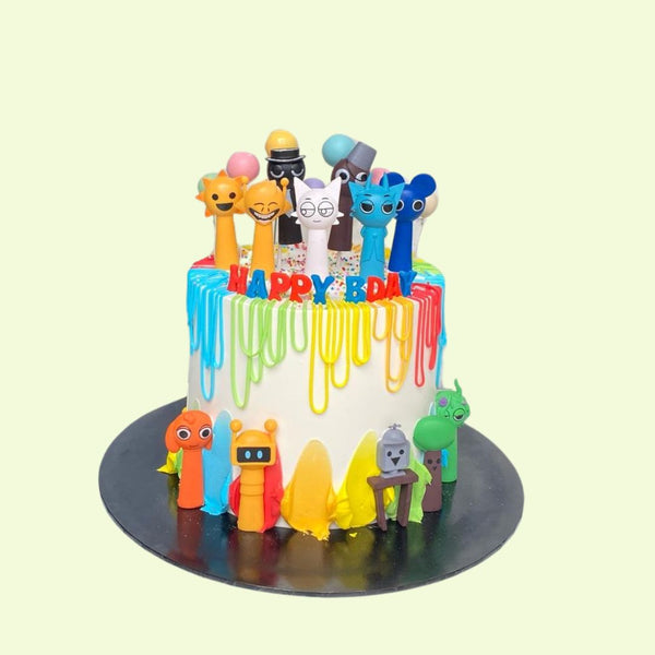 Halal-Certified Sprunki Party Cake - Piece Of Cake