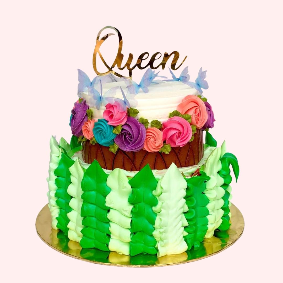 Halal-Certified Two-Tier Queen's Patio Cake - Piece Of Cake