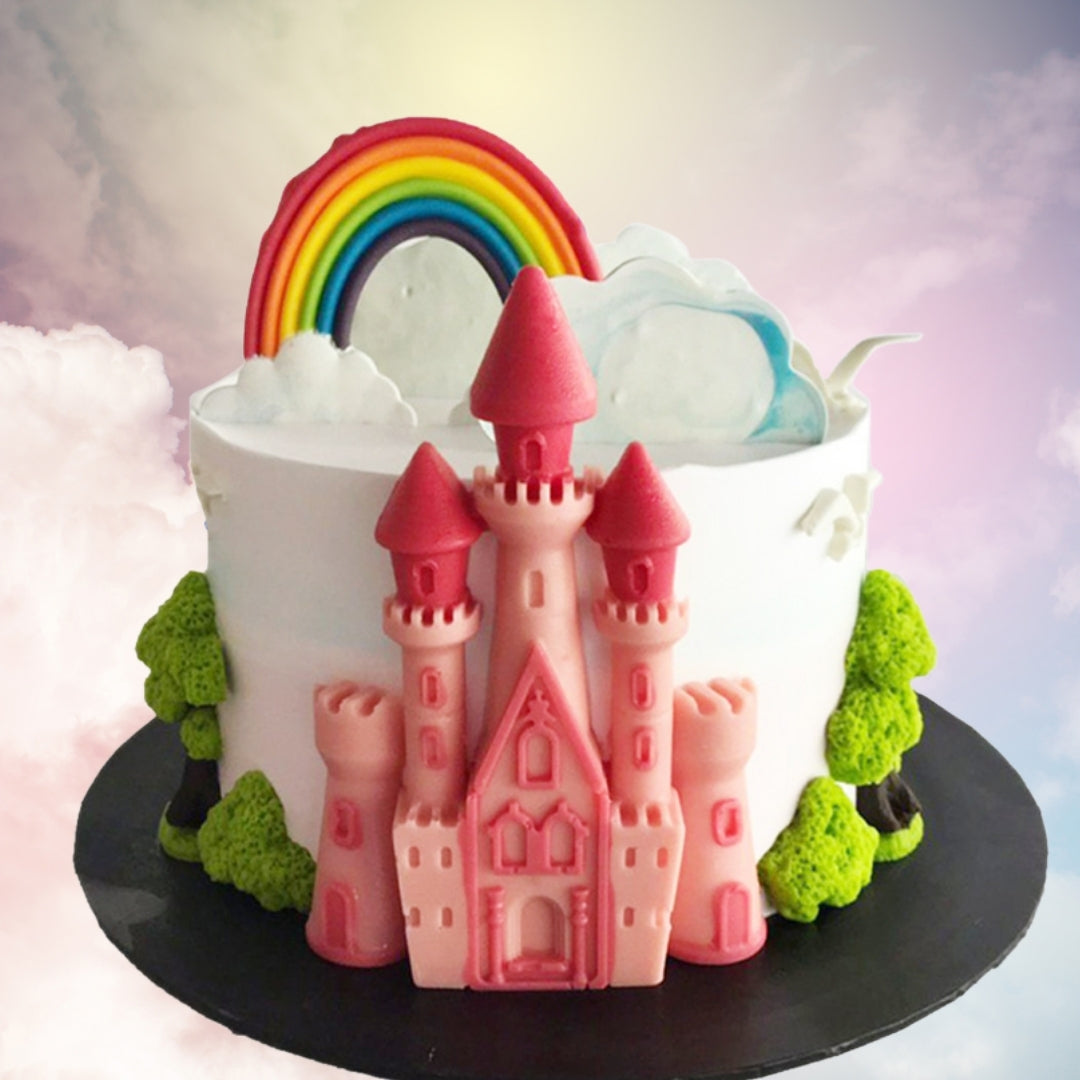 Halal-Certified Rainbow Castle Cake - Piece Of Cake