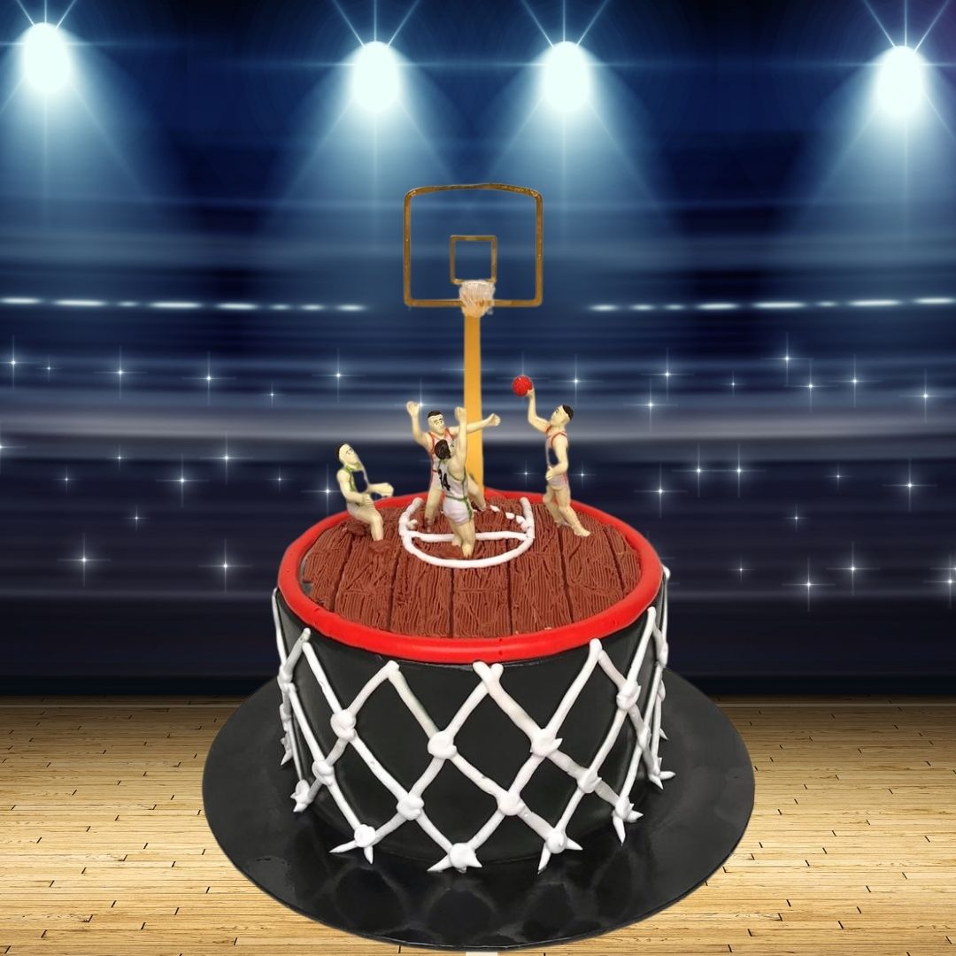Halal-Certified Slam Dunk Basketball Cake - Piece Of Cake